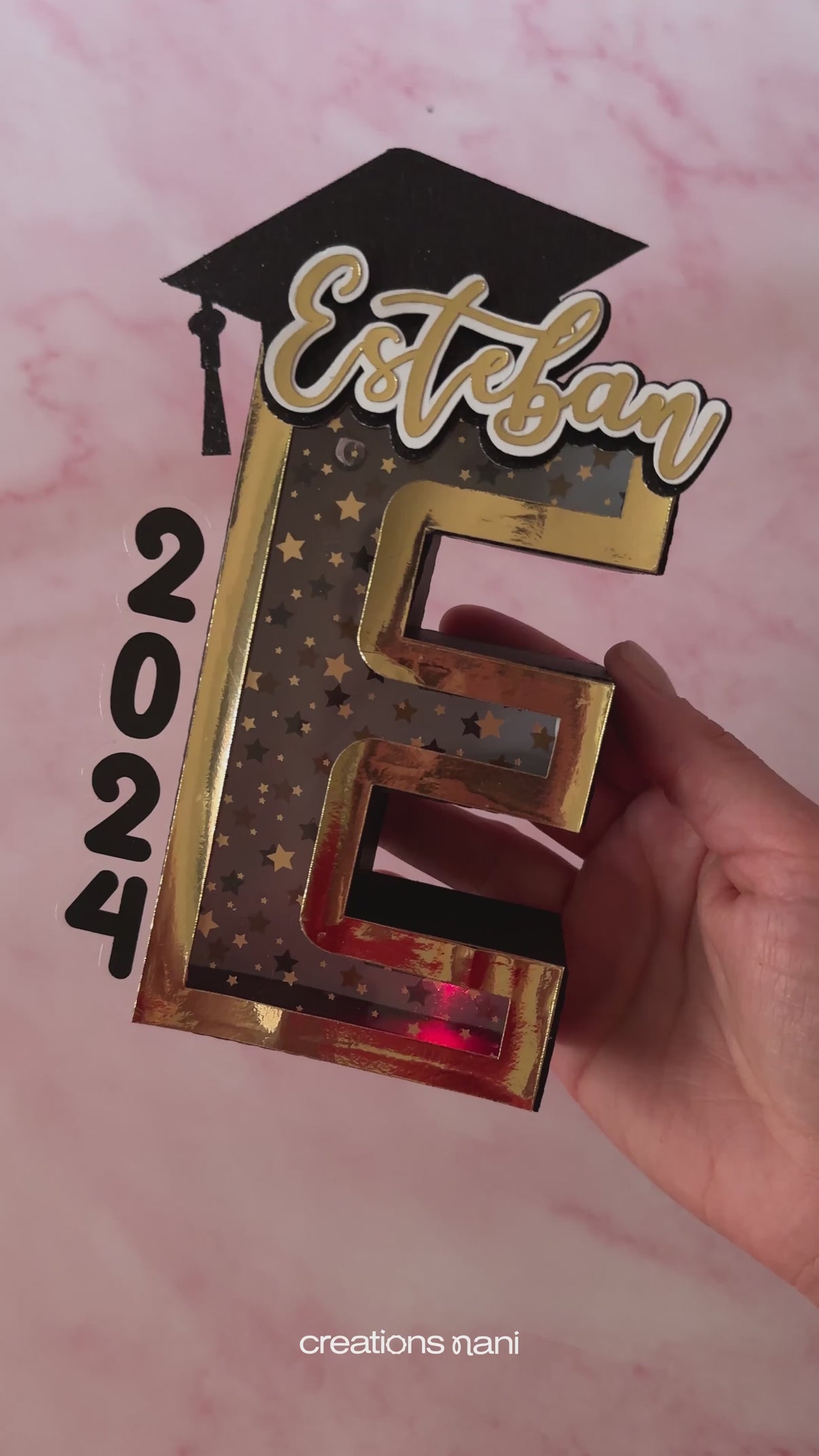 Graduation 3D Paper Letter with Lights – Creations Nani LLC